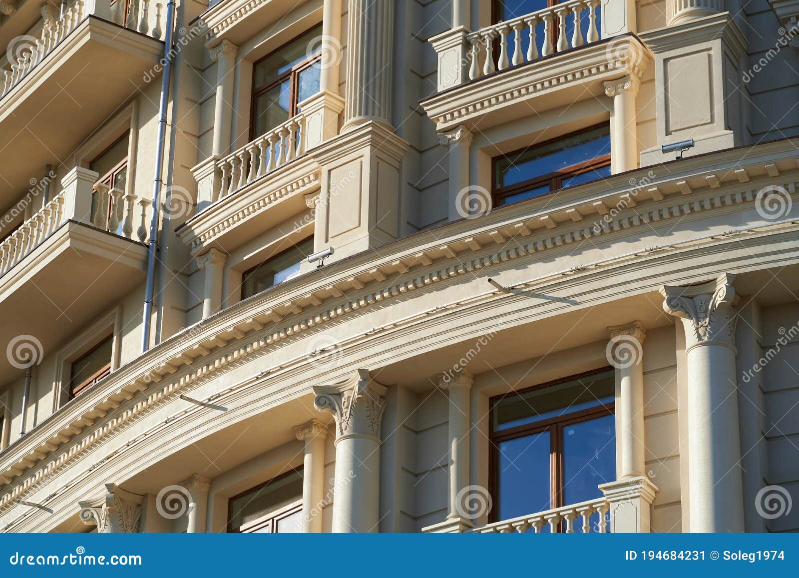 Facade of the New Building As a Background, Retro Style Exterior Stock ...