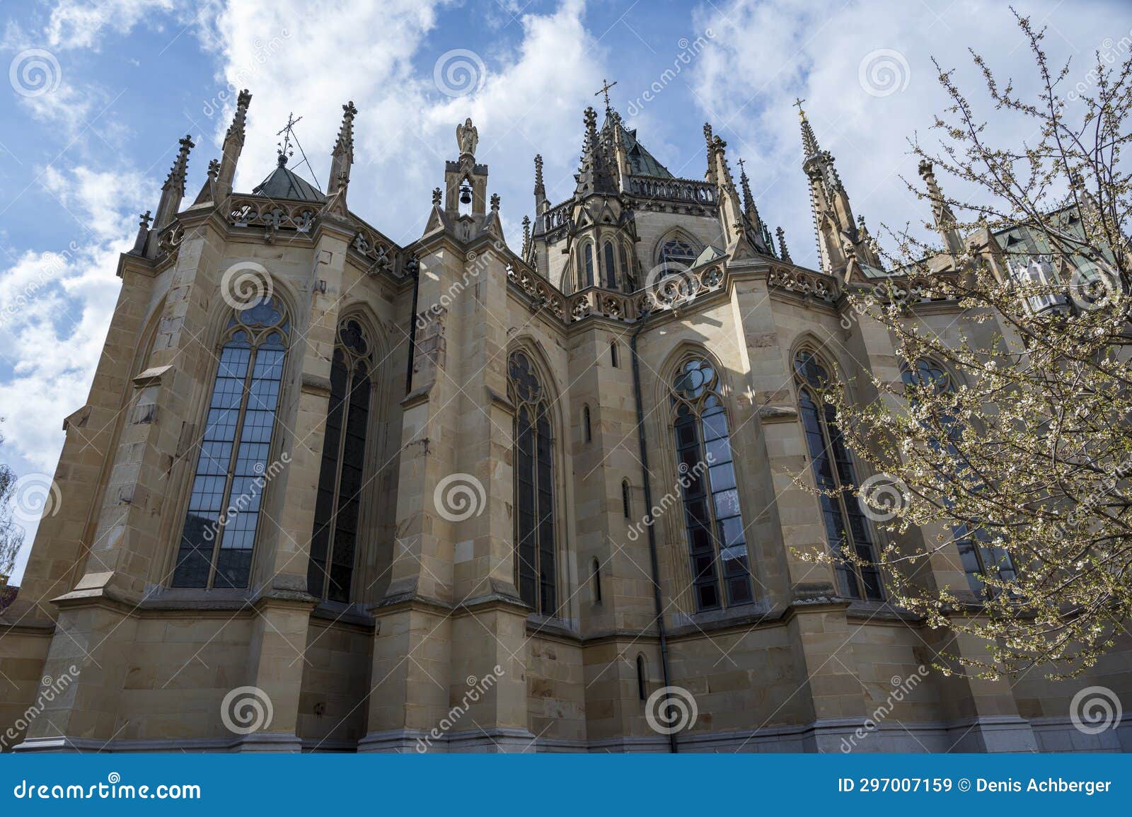 Facade of the New Cathedral in the City of Linz Stock Image - Image of ...