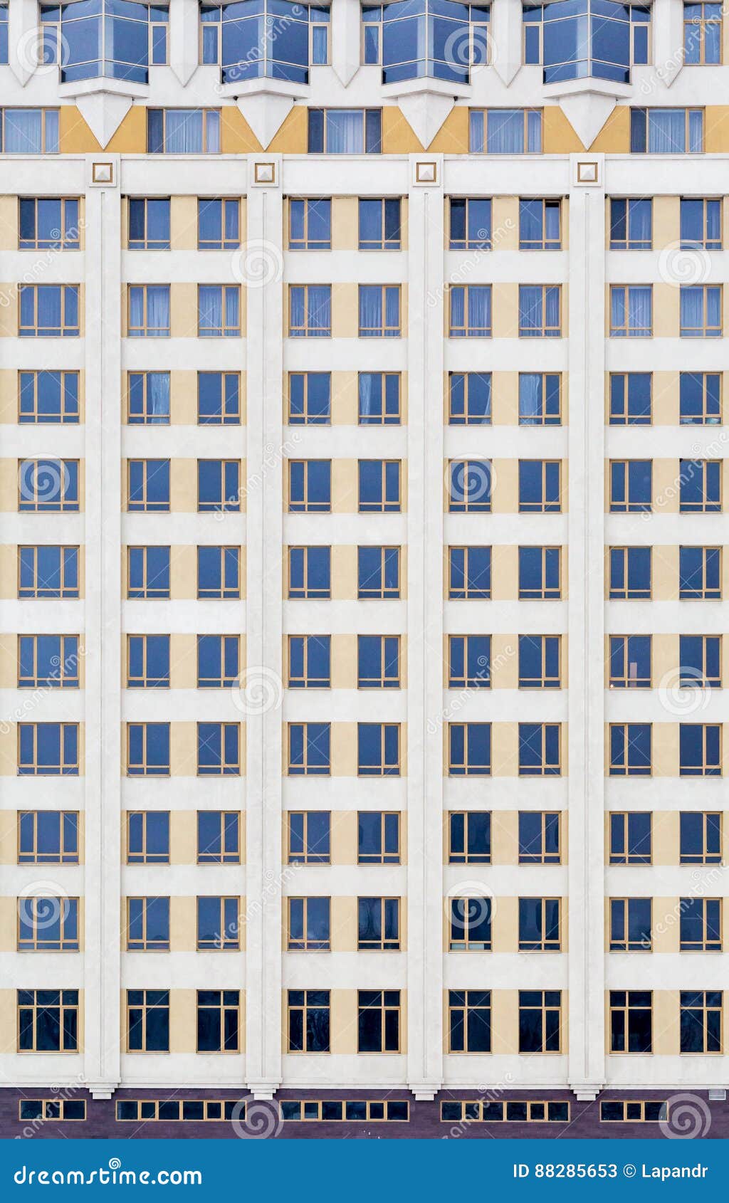The Facade of the New High-rise Building Stock Image - Image of ...