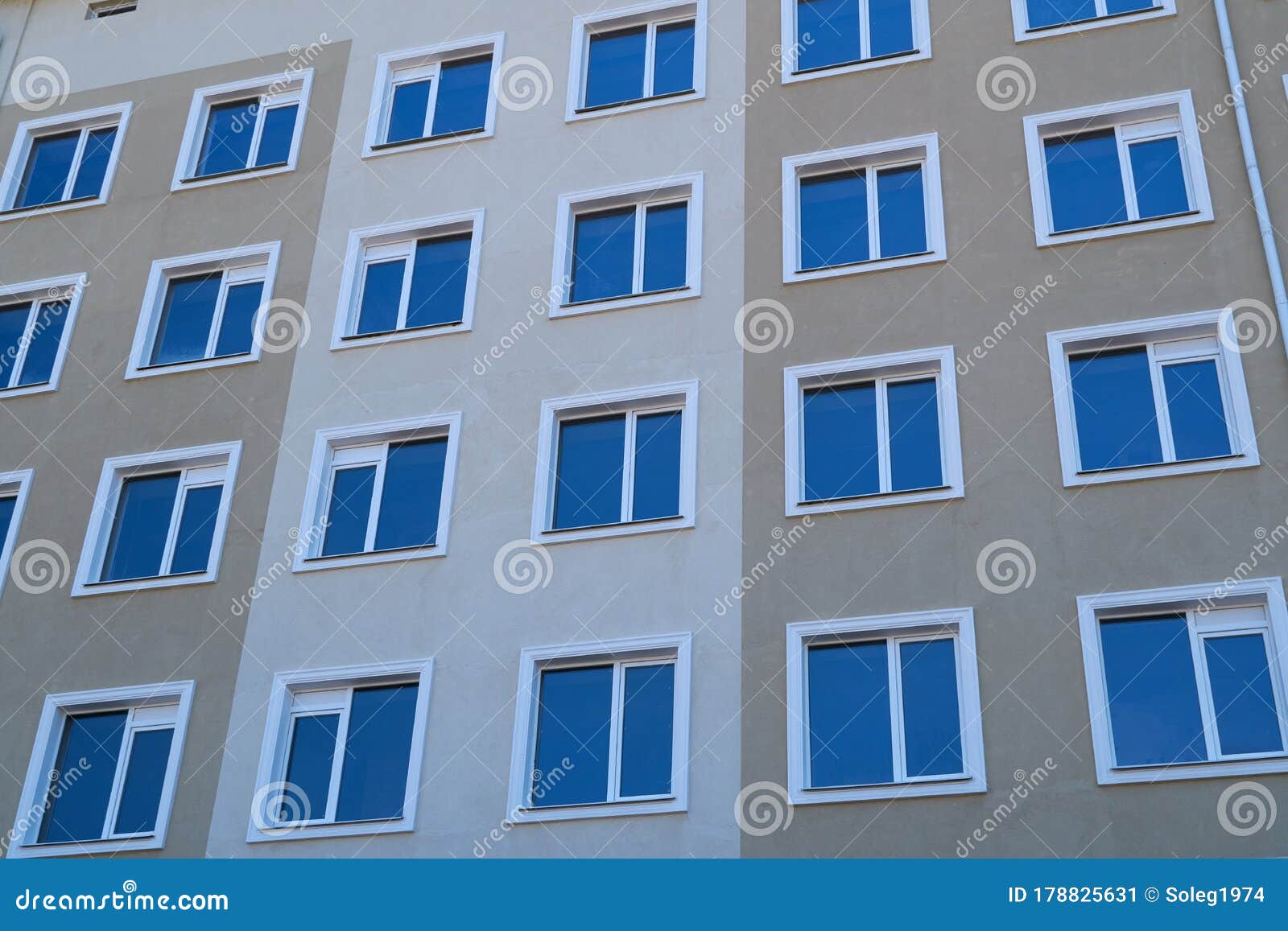 Facade of a New Multi-storey Building with Many Windows Stock Image ...