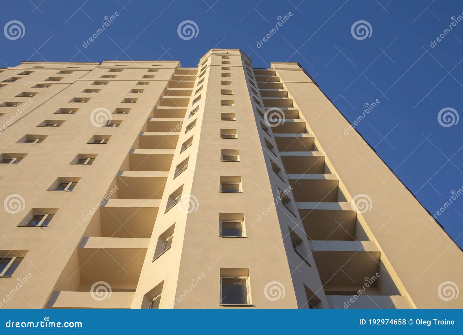Facade of a New Multi-story Residential Building. Architecture and ...