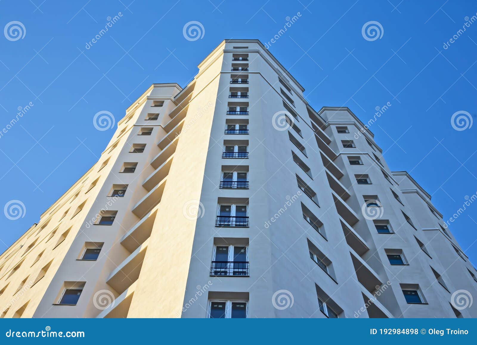Facade of a New Multi-story Residential Building. Architecture and ...