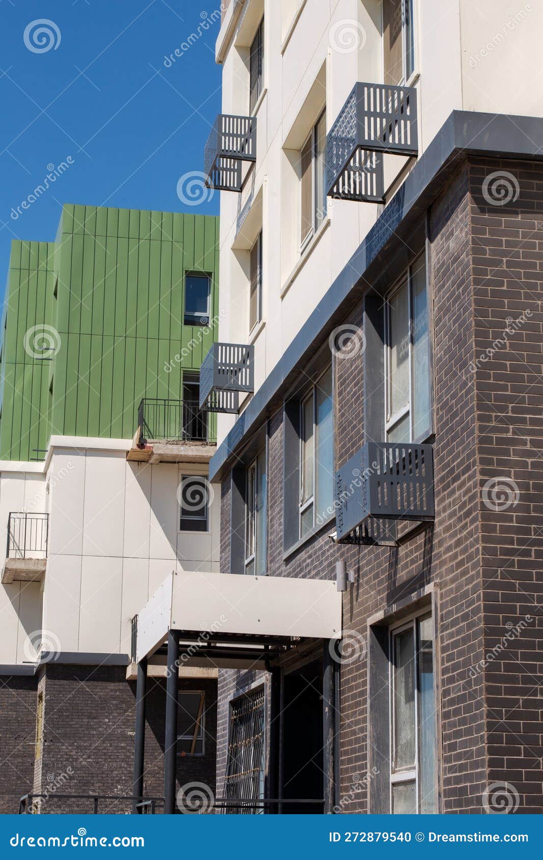 The Facade of a Newly Built Multi-storey Building Stock Photo - Image ...