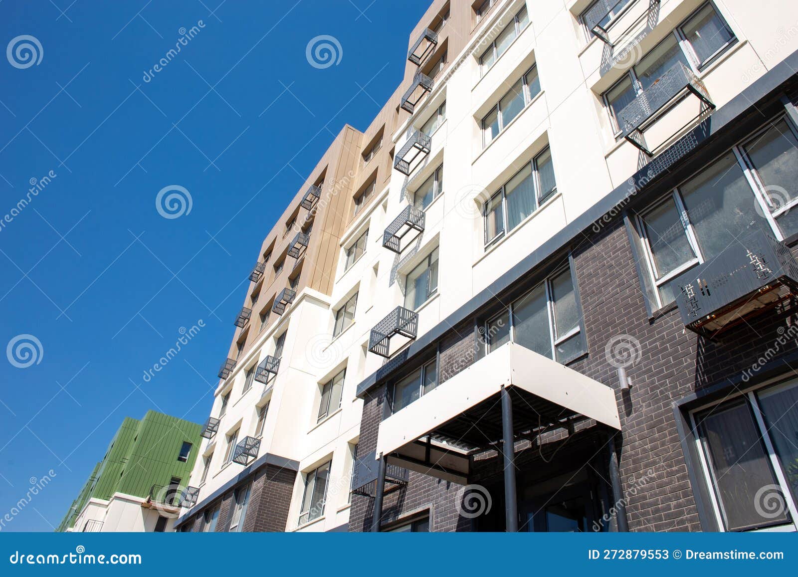 The Facade of a Newly Built Multi-storey Building Stock Image - Image ...