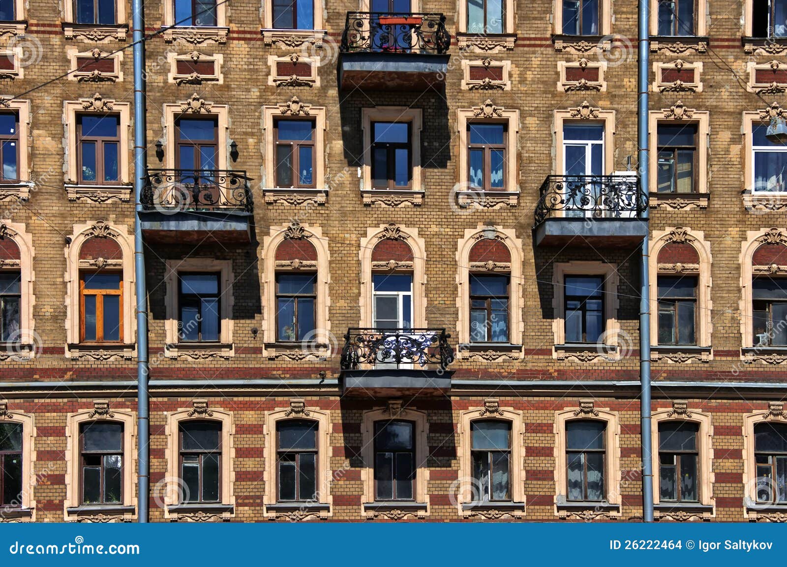 Facade of an old building stock photo. Image of architecture - 26222464