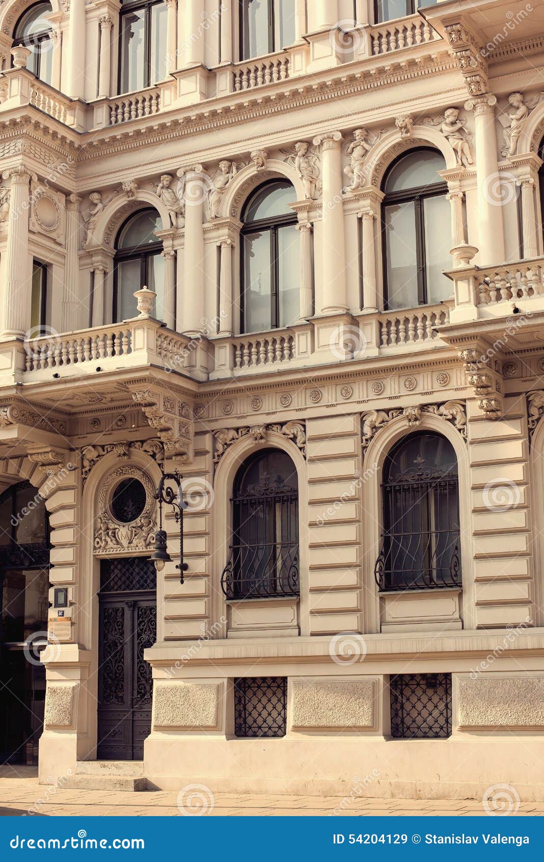 Facade of an old building stock image. Image of leaf - 54204129