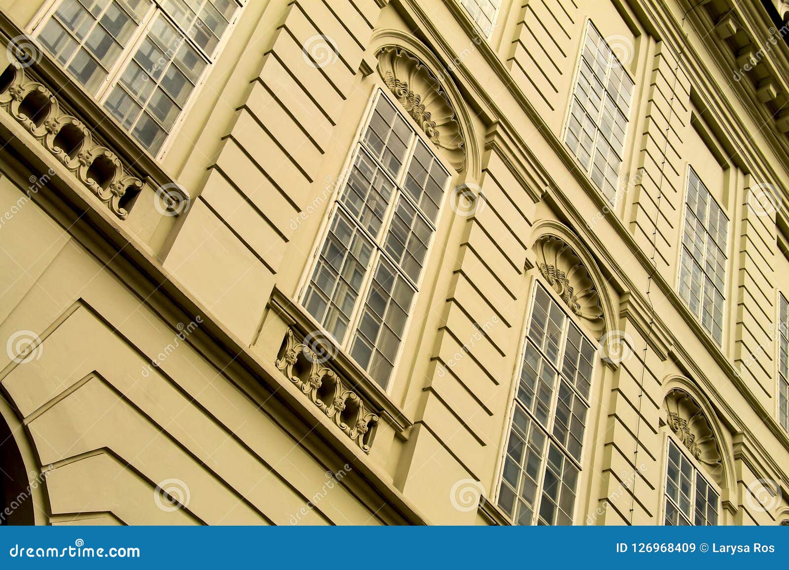 The Facade of the Old Building with a Decor in the Form of Shells in ...