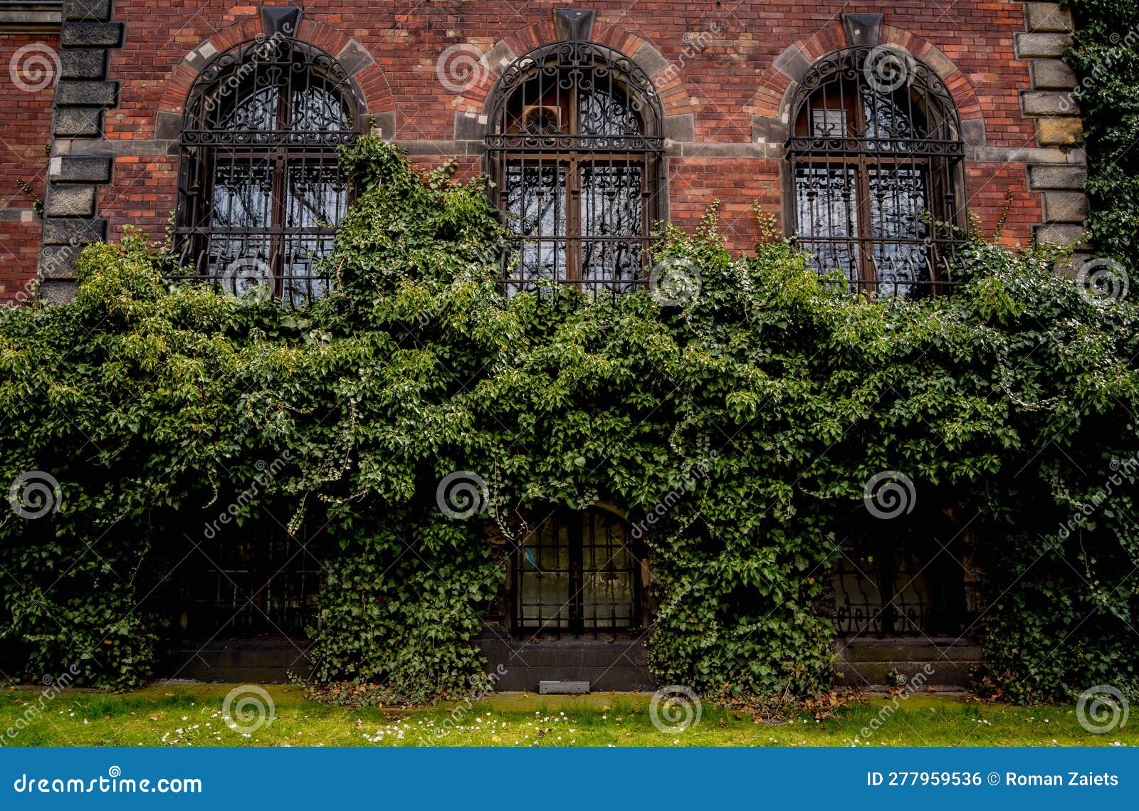 Facade of a Old European Historical Building with Vintage Windows and ...