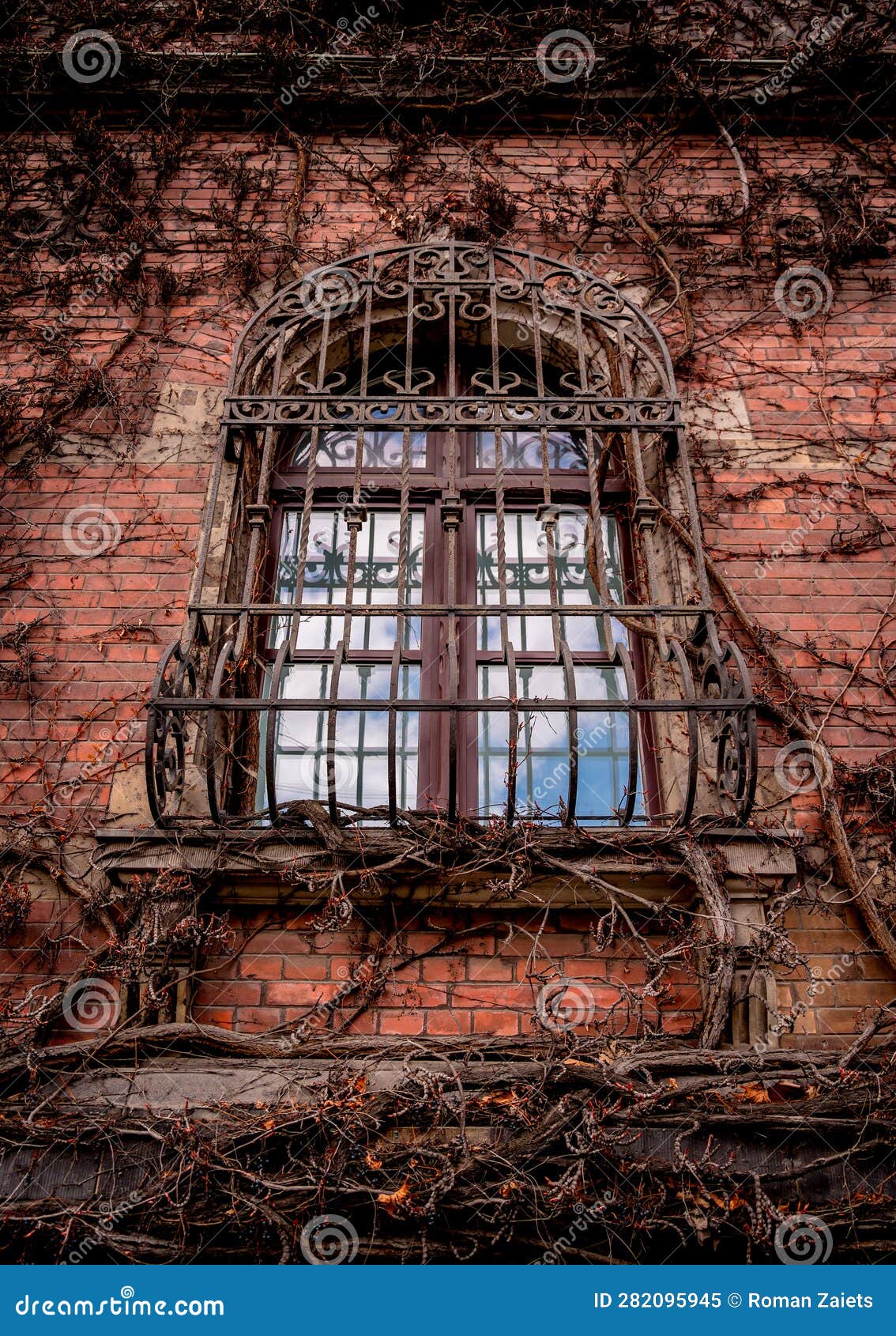 Facade of a Old European Historical Building with Vintage Windows and ...