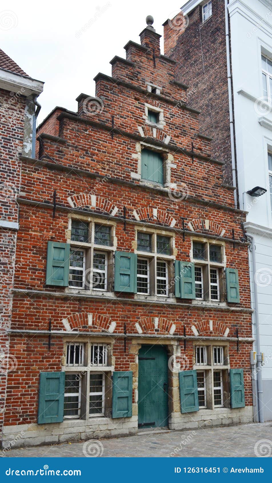 Facade of an Old House in the Center of Gent Stock Image - Image of ...