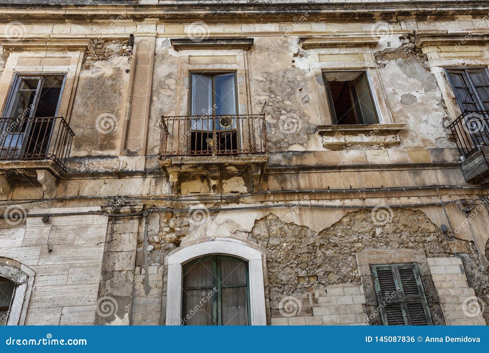 The Facade of an Old House in the Italian Style. Stock Photo - Image of ...