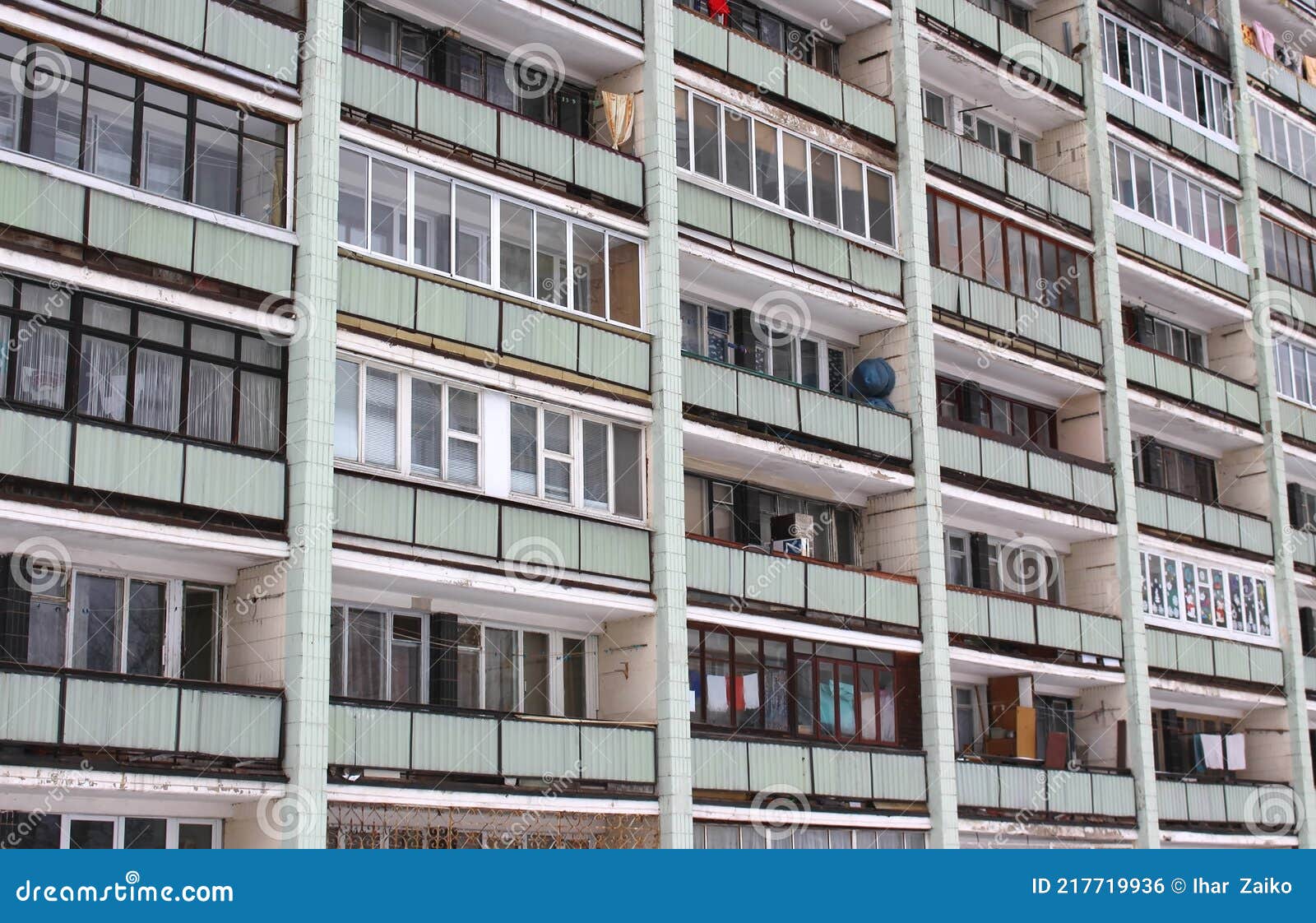 The Facade of an Old Panel Multi-storey Building Editorial Photo ...