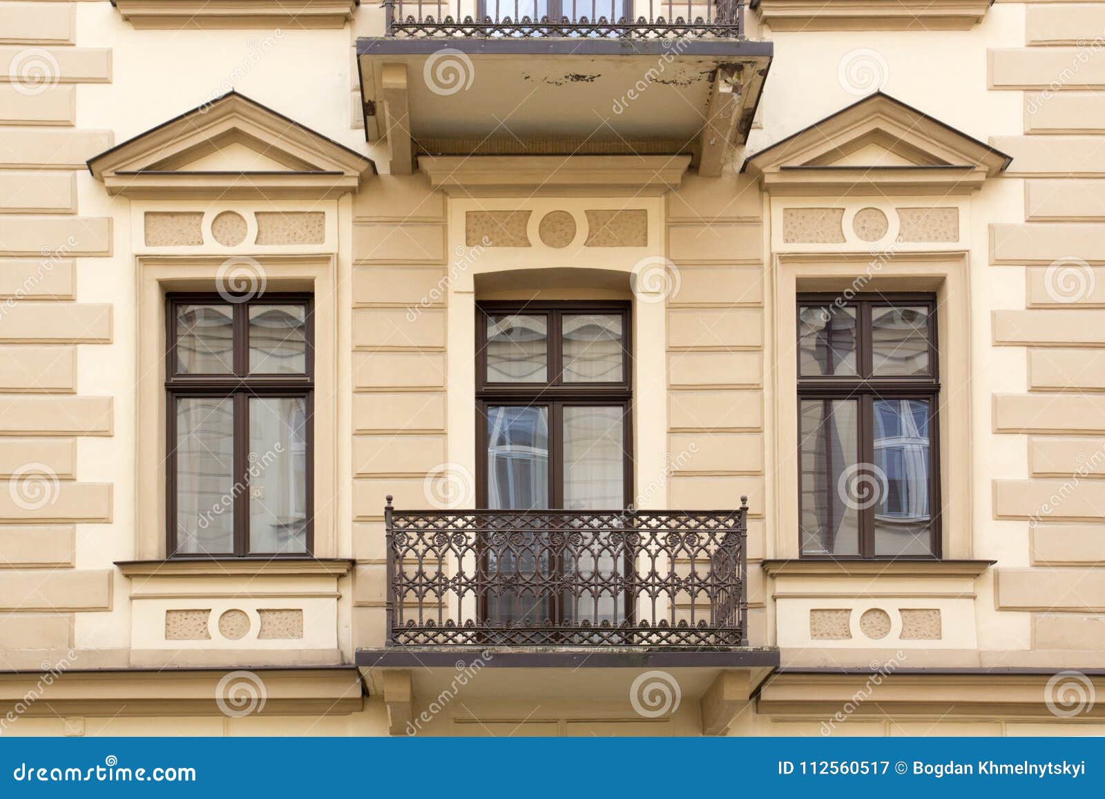 The Facade of the Old Vintage Hous Stock Image - Image of feature ...