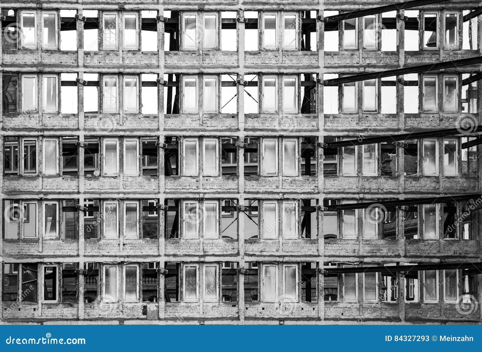 Facade of an Old Skyscraper Ready for Renovation Stock Image - Image of ...