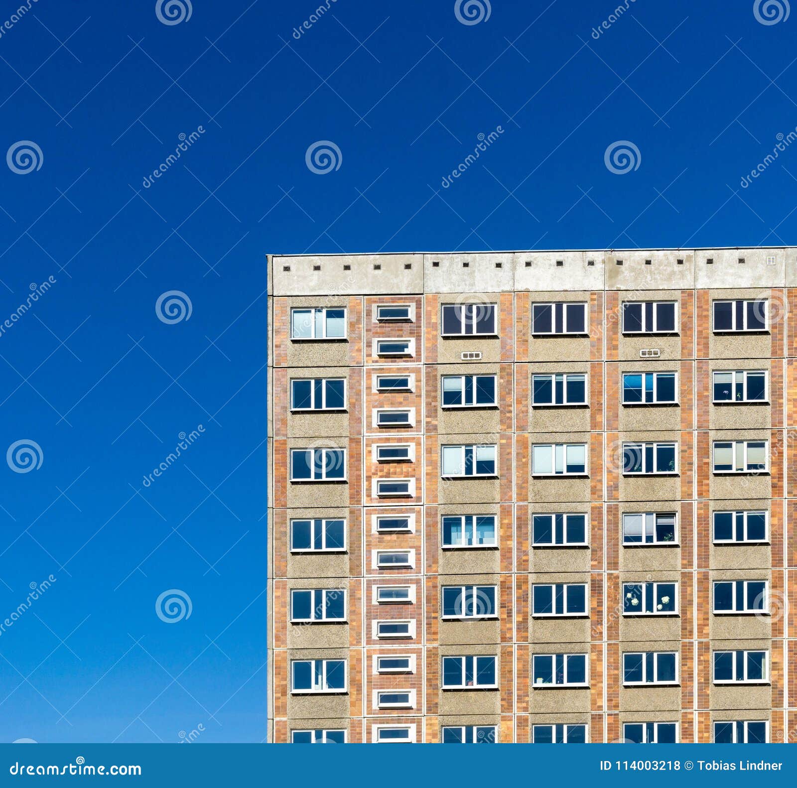 Old Skyscraper Facade and Sky with No Clouds Stock Photo - Image of ...
