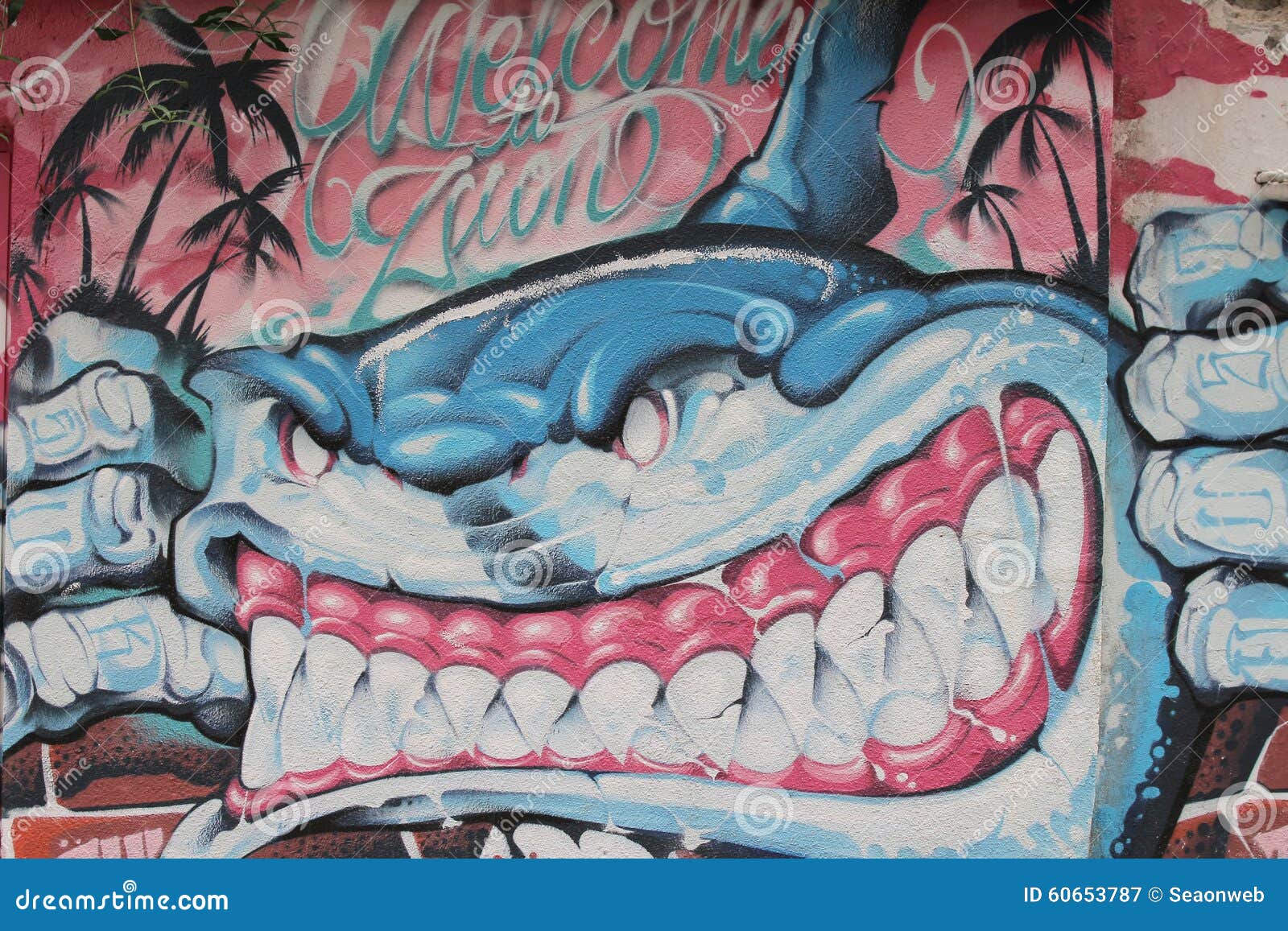 Facade in Old Town with Graffiti at Central Editorial Photography ...