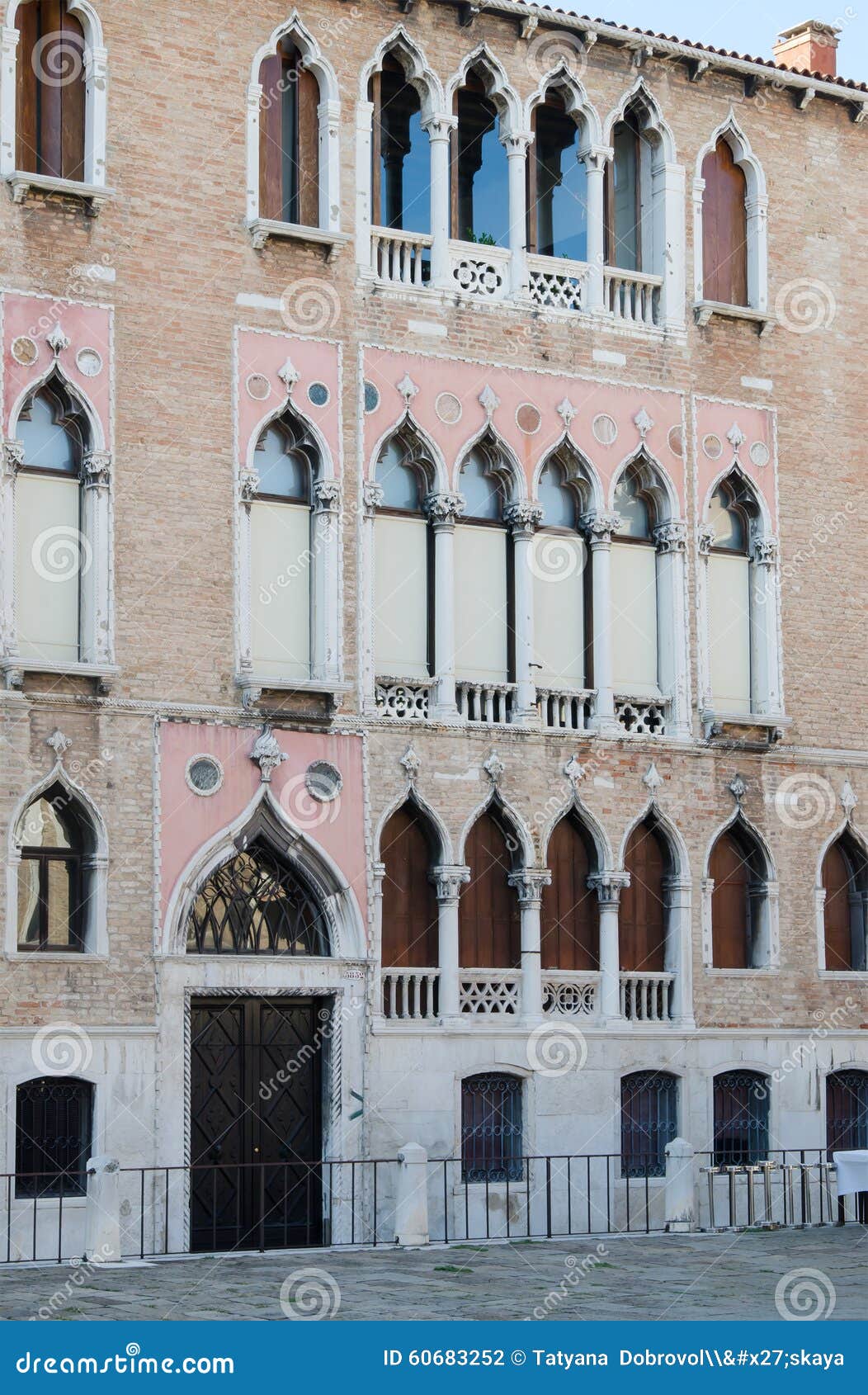 A Facade with Ornamental Windows Stock Photo - Image of venice ...
