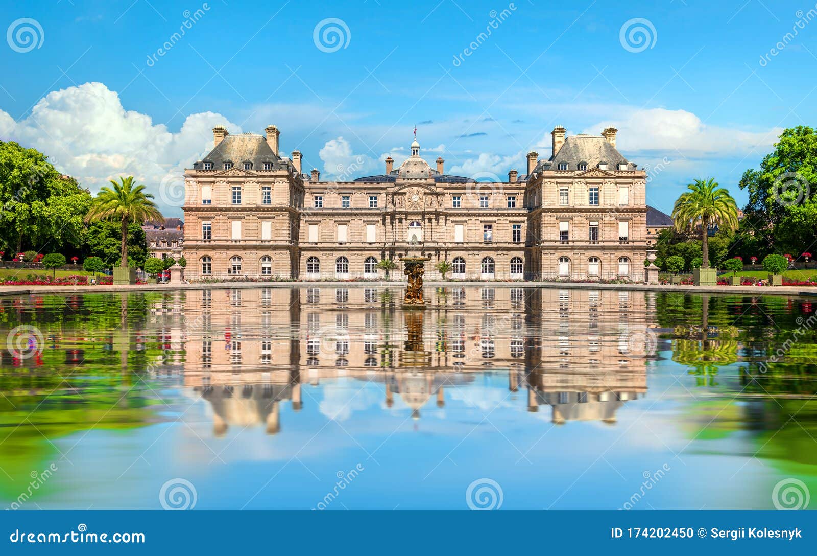 Facade of Palais Du Luxembourg Stock Photo - Image of paris, blue ...