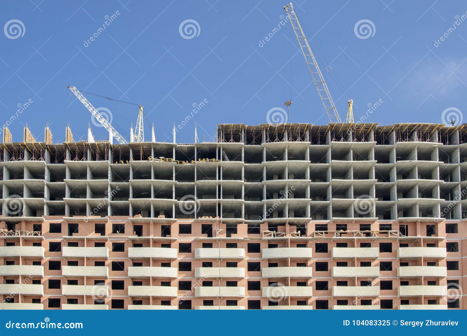 Facade of a Panel House Under Construction. Stock Image - Image of ...