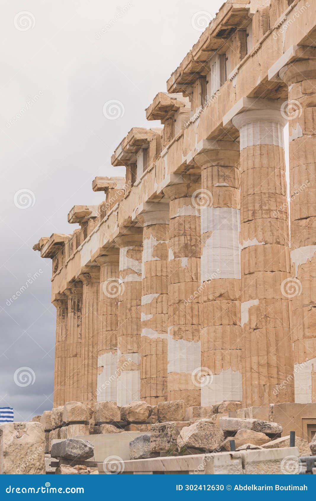 The Facade of the Parthenon in Athens, Greece Stock Photo - Image of ...