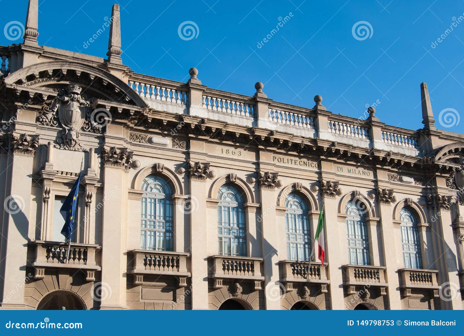 Facade of Polytechnic of Milan in the North of Italy Stock Image ...