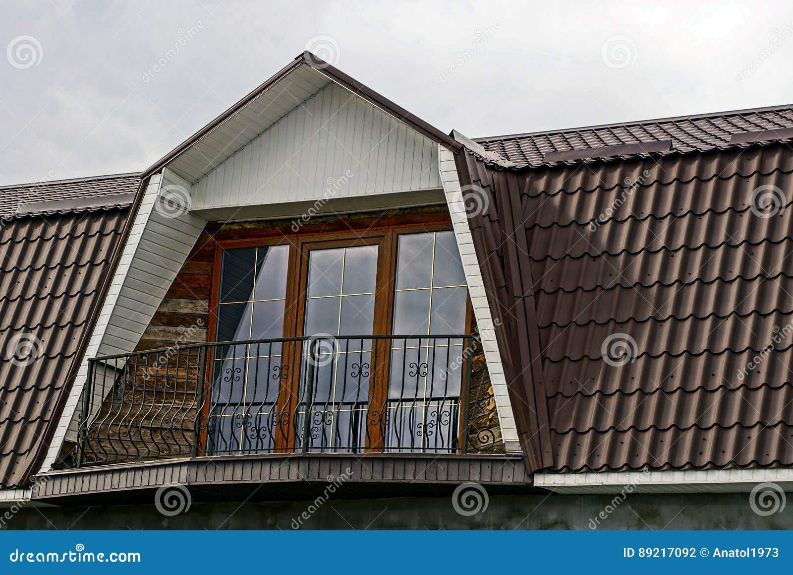 Facade of a Private Building with a Balcony Stock Photo - Image of ...