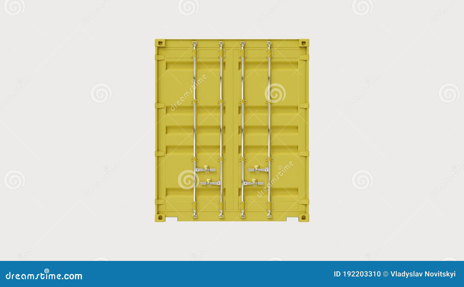 Facade Projection Or Blueprint Of A Yellow Shipping Container On A ...