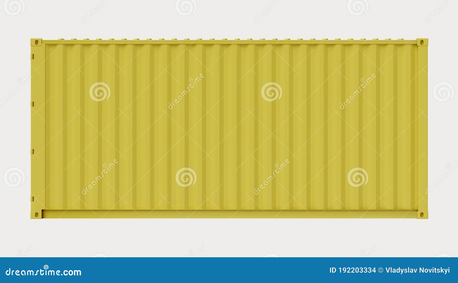 Facade Projection or Blueprint of a Yellow Shipping Container on a ...