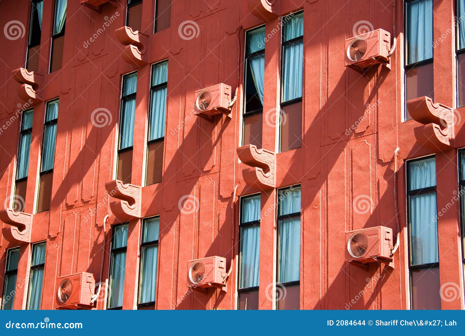 Facade of a Red Building stock photo. Image of design - 2084644