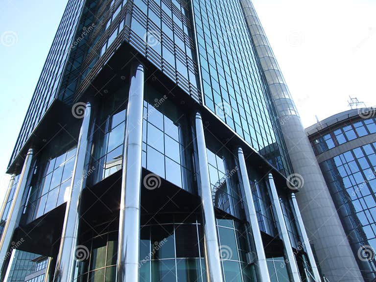 Facade of Reflecting Building Stock Photo - Image of angle, structure ...