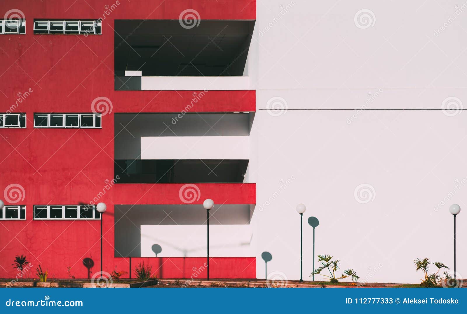 Facade of a Regular Contemporary Building Stock Image - Image of floor ...