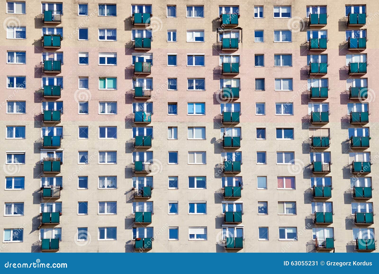 The Facade of a Residential High-rise Building Stock Image - Image of ...