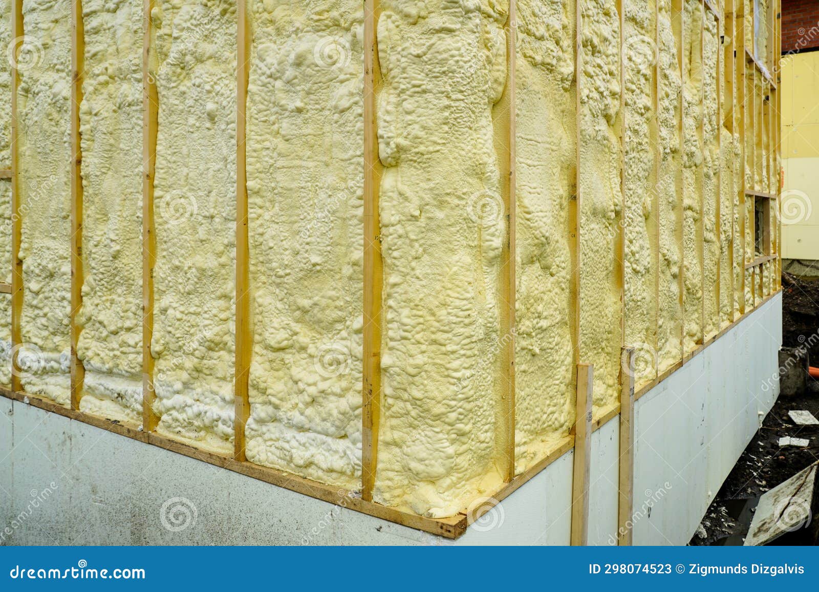 The Facade of the Residential House Sprayed with a Layer of ...