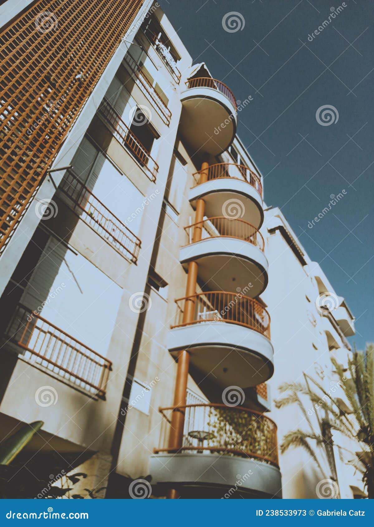 Architecture with Balconies Stock Image - Image of architecture, wood ...