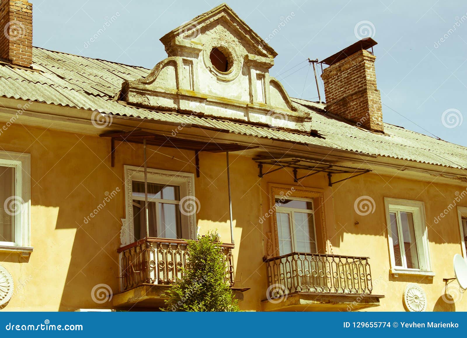 Attic Gable Ceiling. Wooden Mansard Construction. Traditional ...