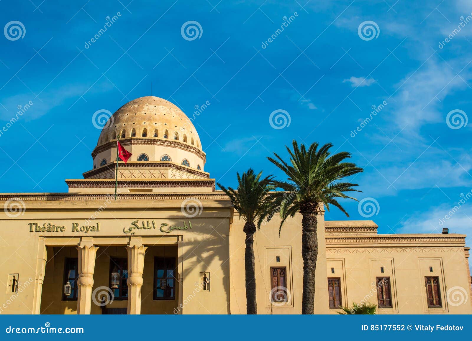 Facade of the Royal Theatre in Marrakech Stock Photo - Image of north ...