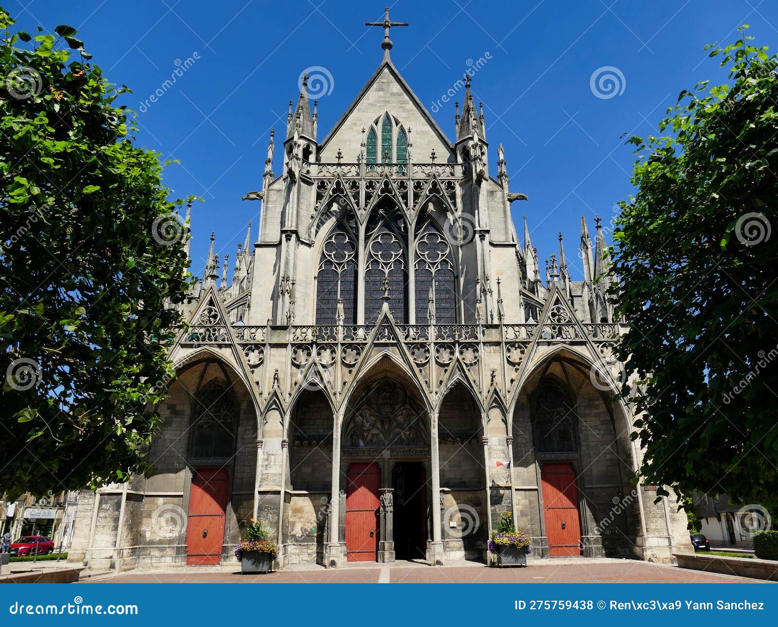 The Facade of the Saint Urban Basilica in Troyes Stock Photo - Image of ...