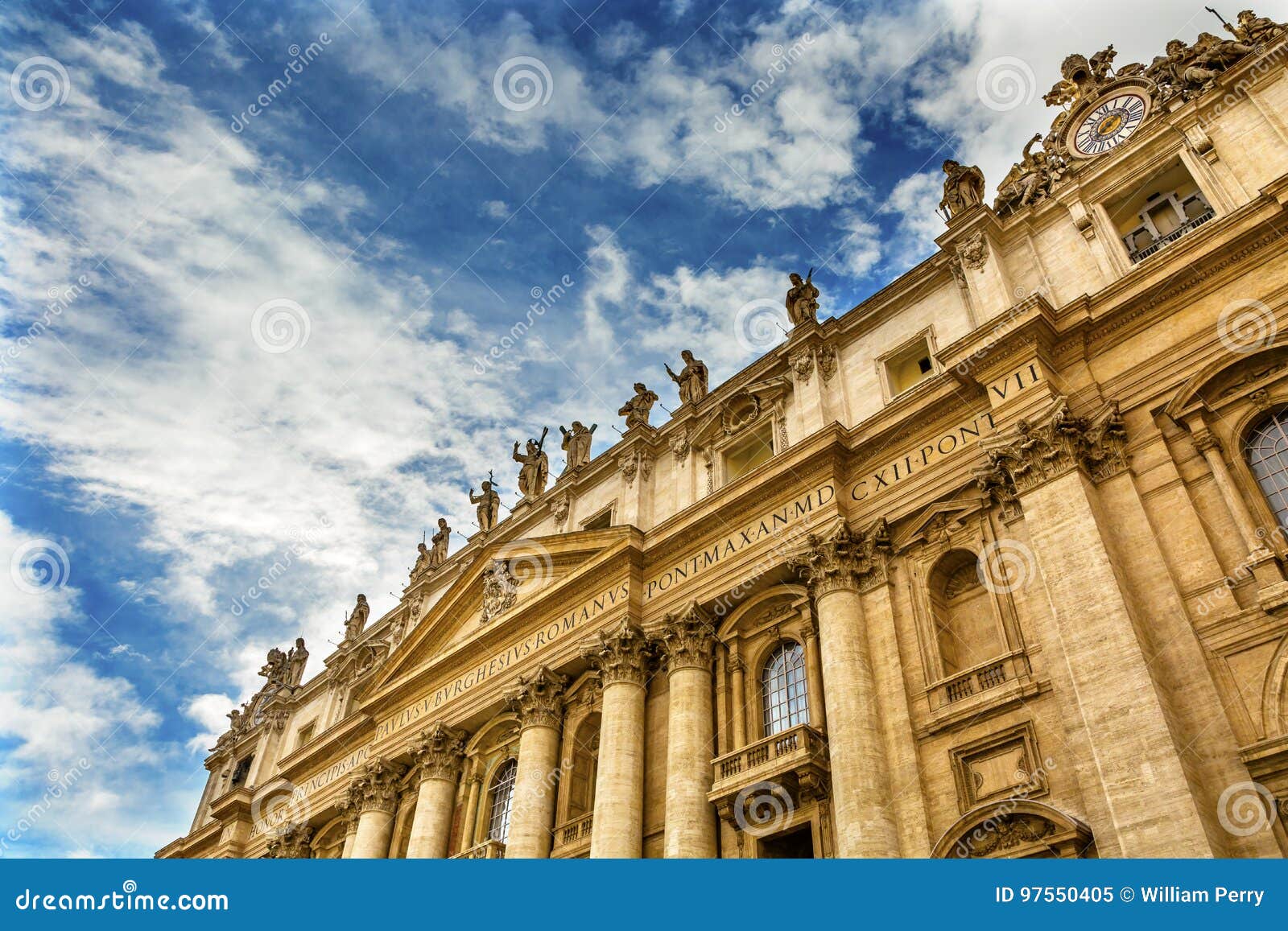 Facade Saints Peter`s Basilica Statues Vatican Rome Italy Editorial ...
