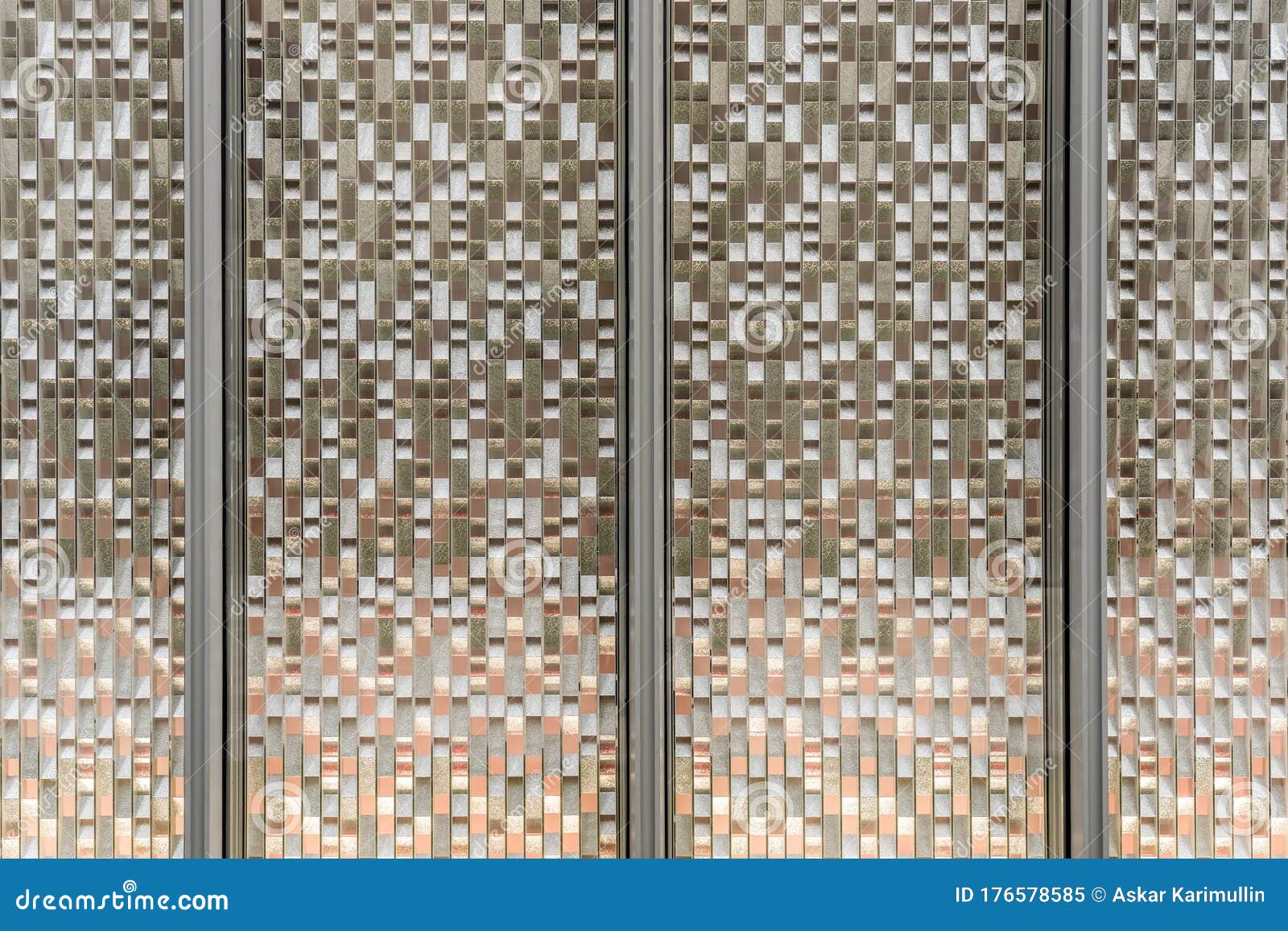 Facade Silver Glass Panels with Metallic Gradient Stock Image - Image ...