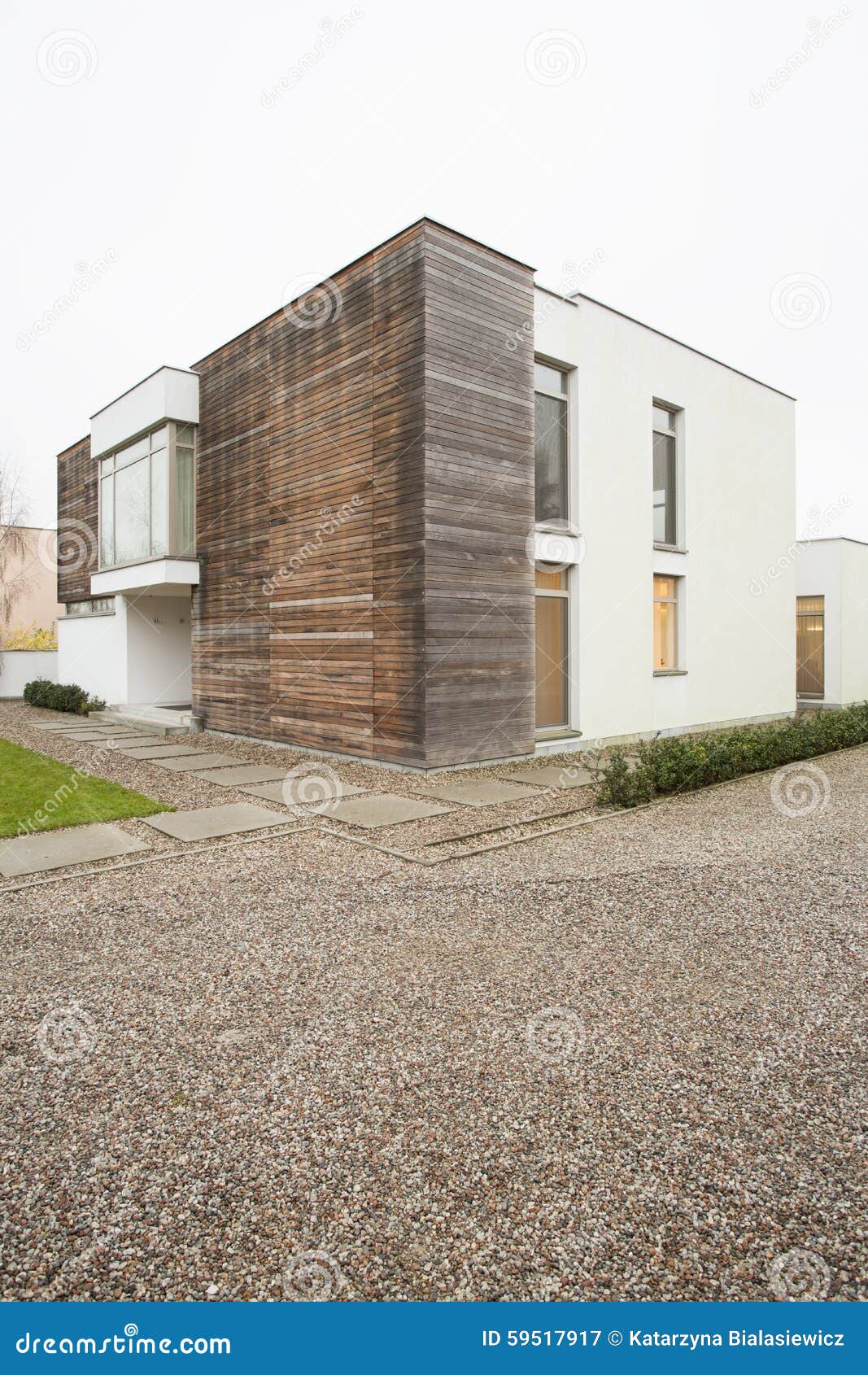 Facade of Single Family House Stock Image - Image of contemporary ...