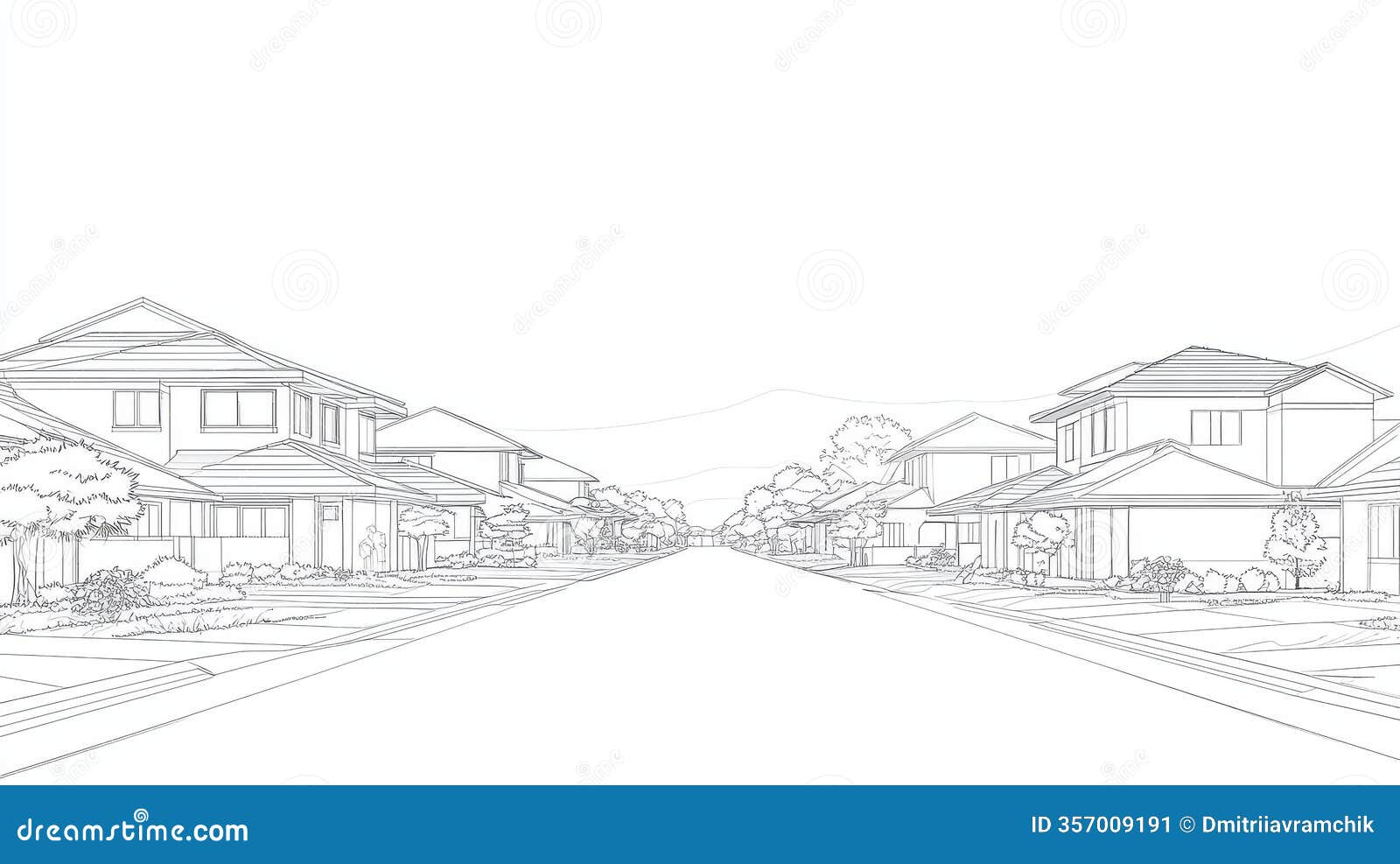 A Facade Sketch of a House Created with Pencil and Markers. Stock ...