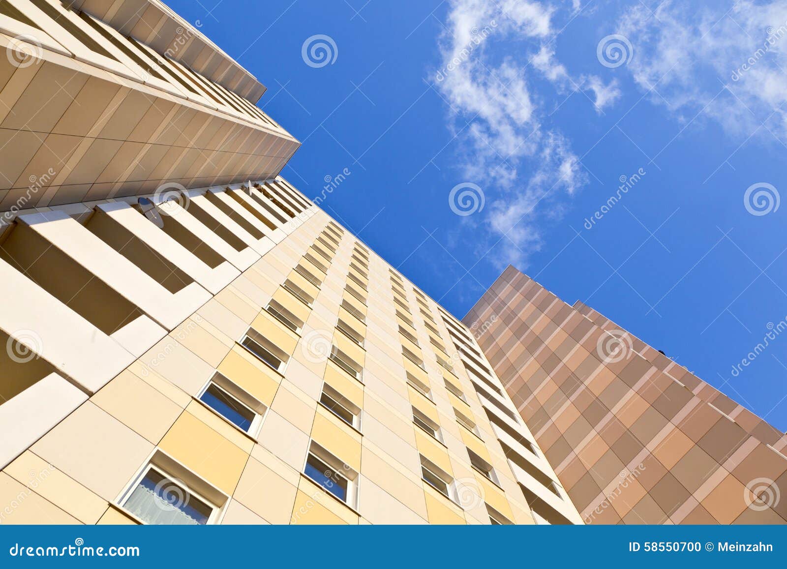 Facade of Skyscraper with Apartments Stock Photo - Image of building ...