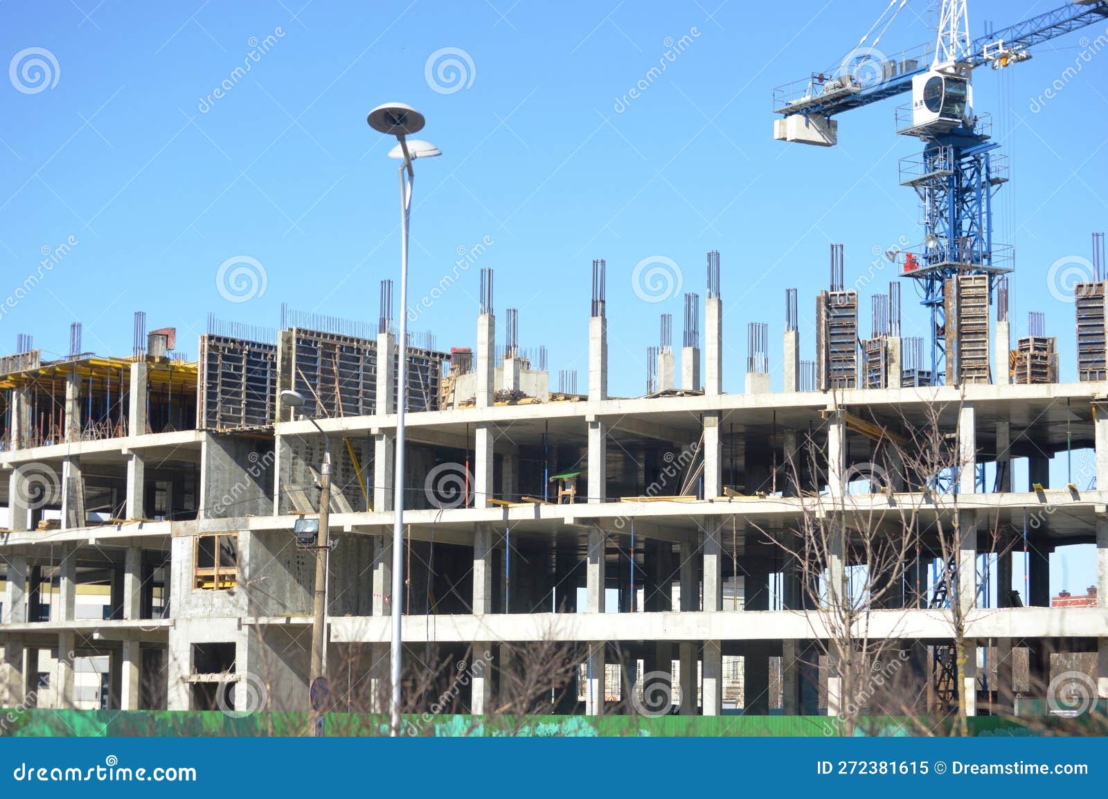 Skyscraper construction stock image. Image of sunlight - 272381615
