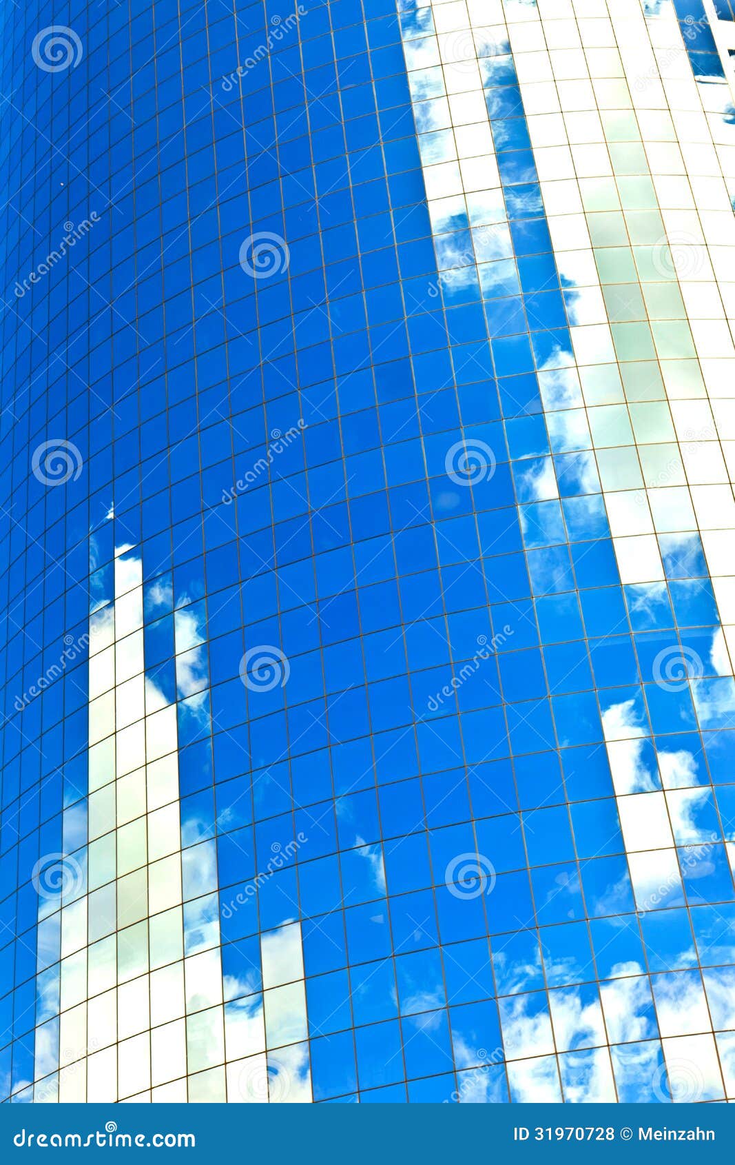 Facade of Skyscraper with Reflection of Sky Stock Photo - Image of ...