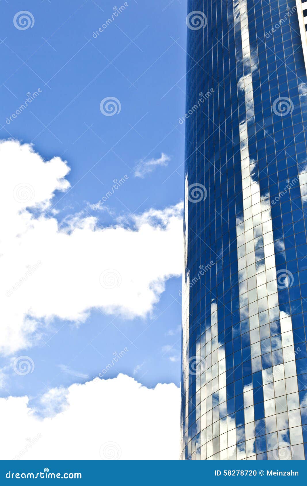 Facade of Skyscraper with Reflection of Sky Stock Photo - Image of ...