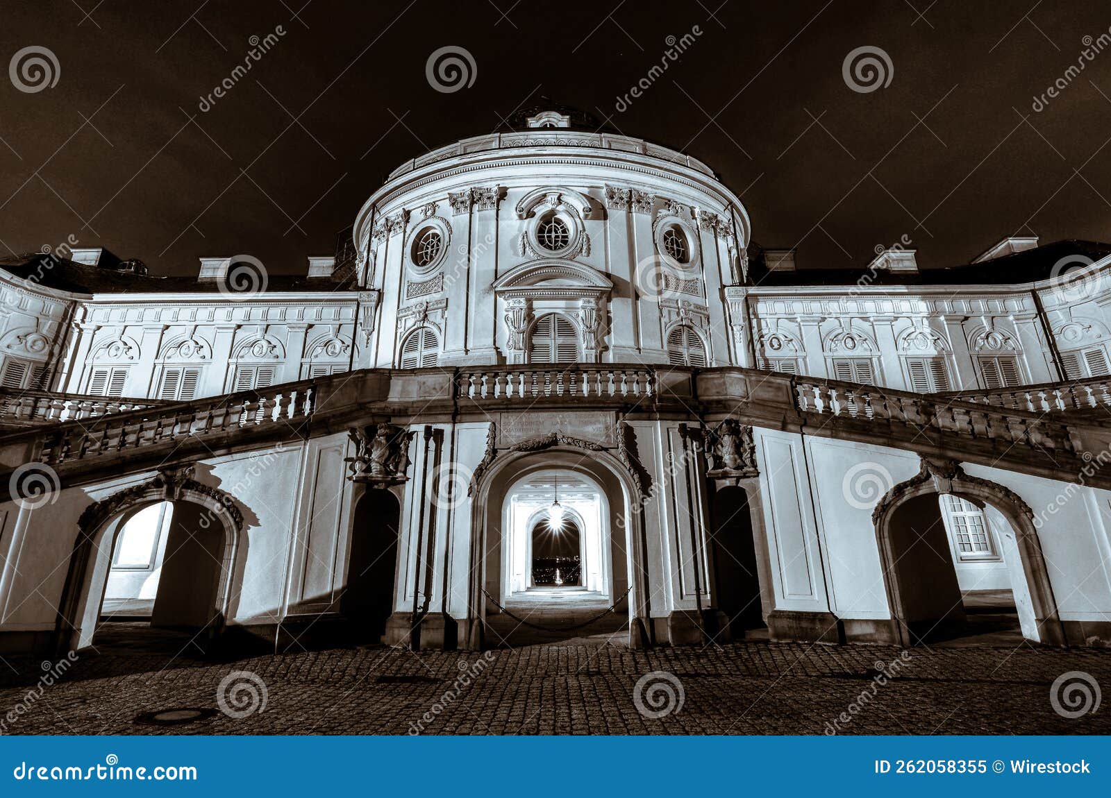 Facade of Solitude Palace in Stuttgart, Germany at Night Stock Image ...