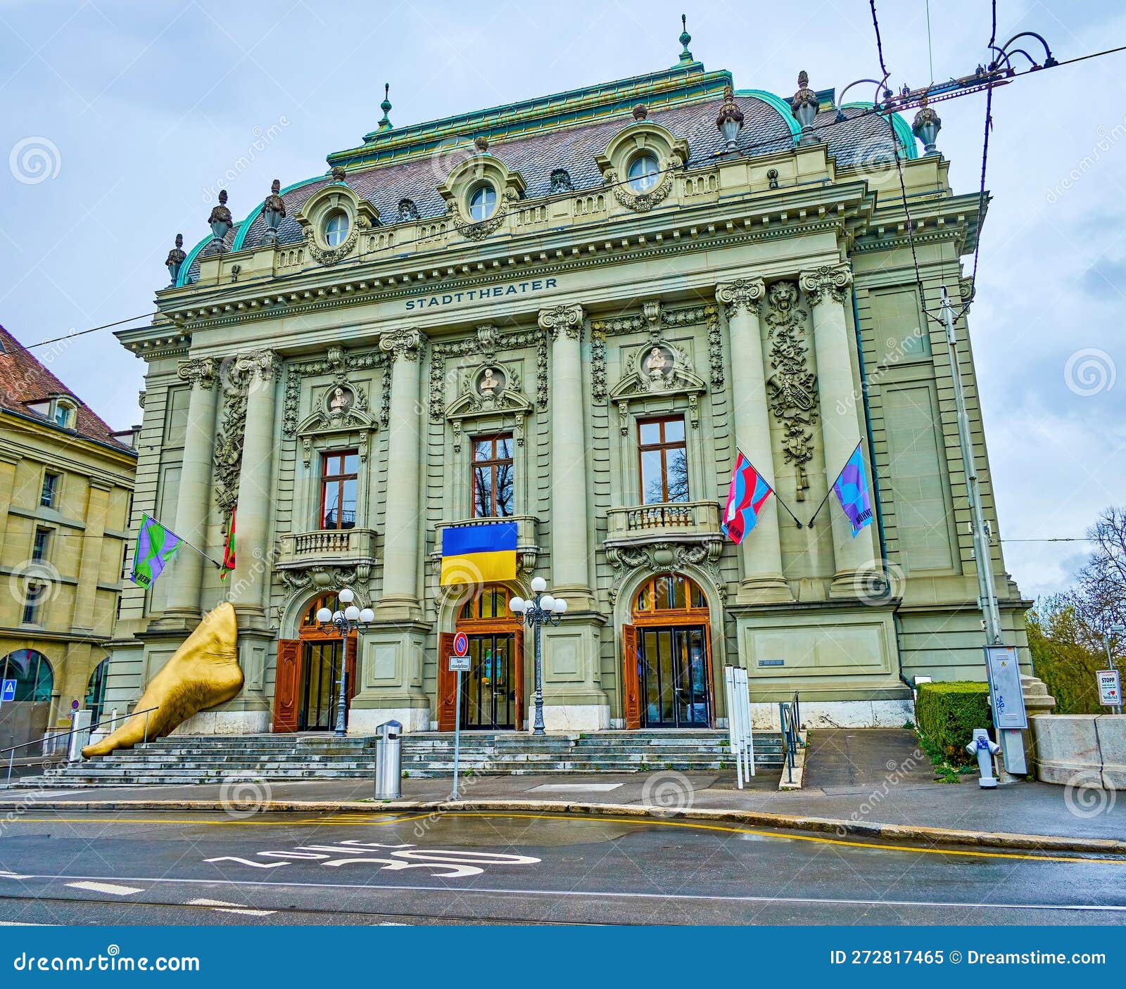 Facade of Stadttheater Bern on Kornhausplatz Square, on March 31 in ...