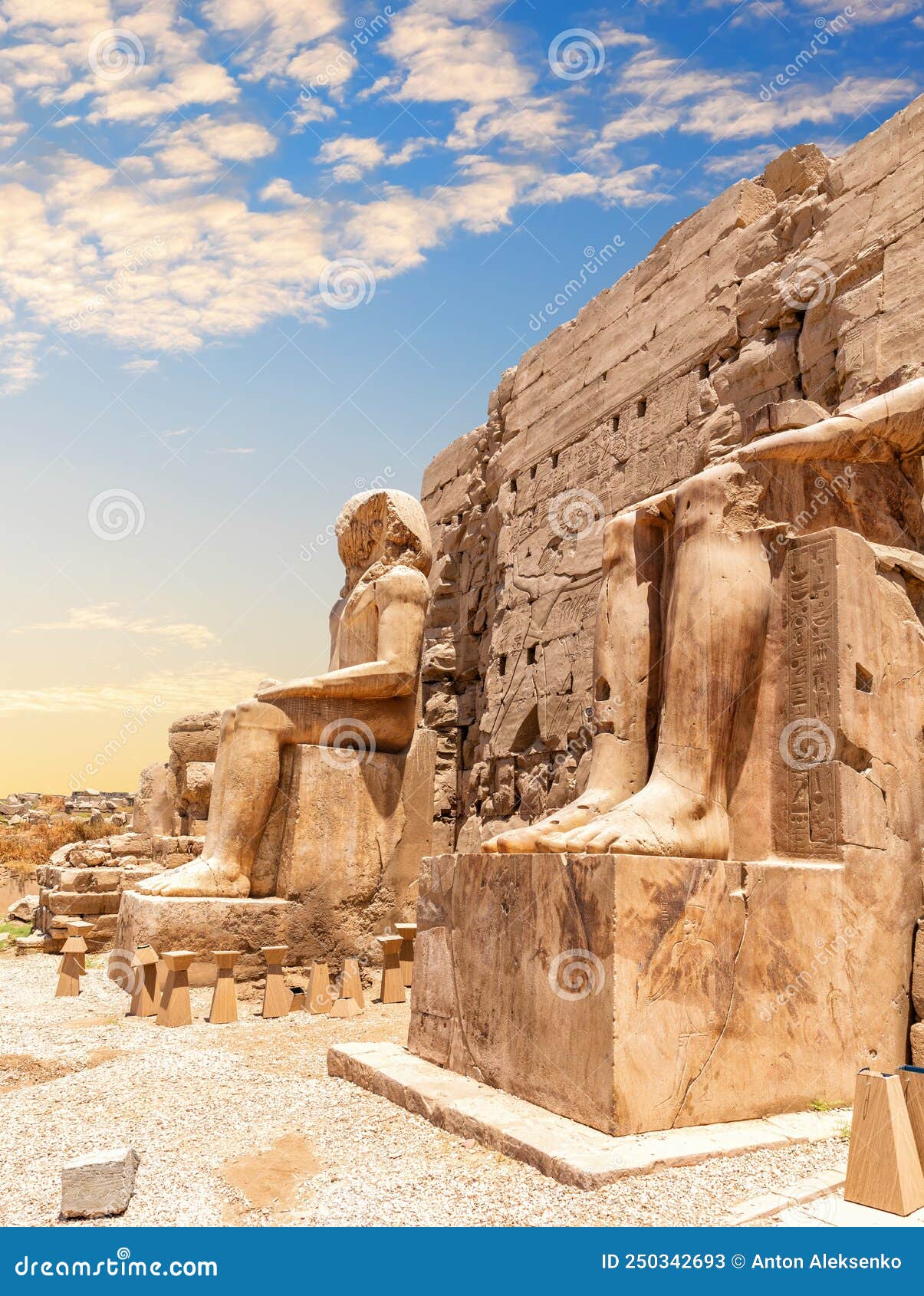 Facade and Statues of the Third Pylon of the Karnak Temple, Luxor ...
