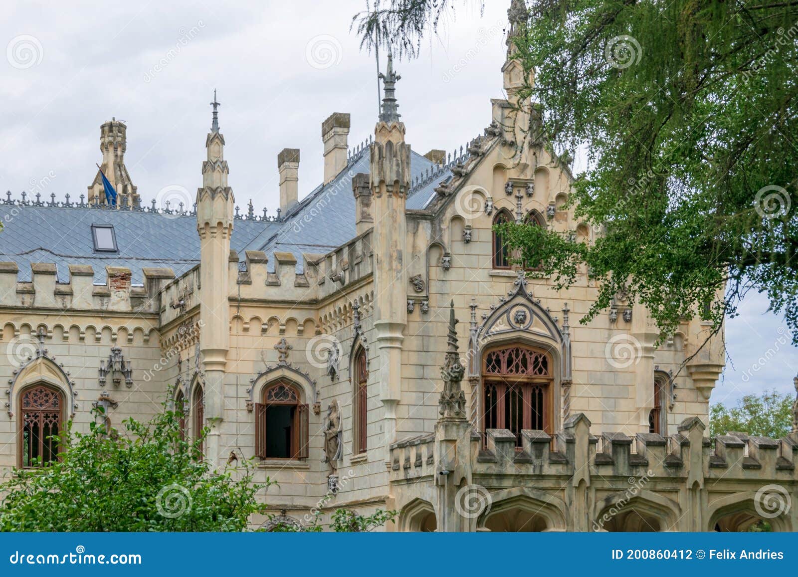 The Facade of the Sturdza Castle from Miclauseni, Romania Stock Photo ...
