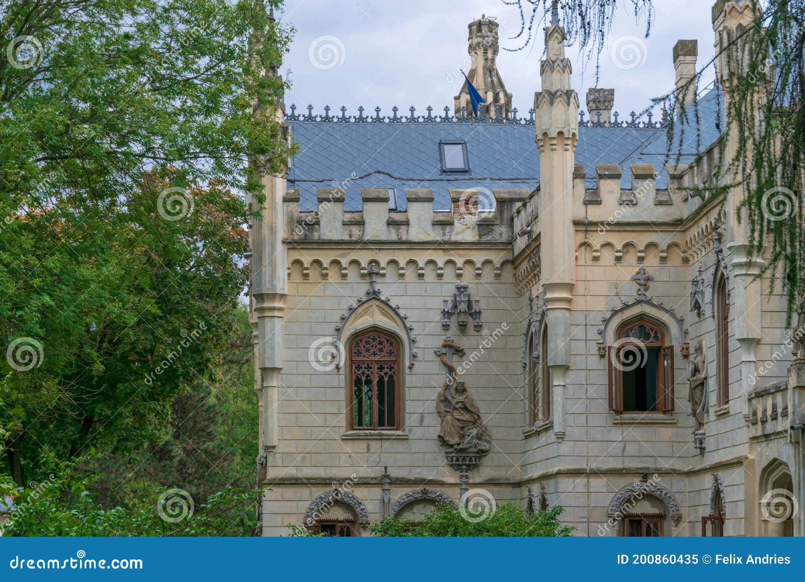 The Facade of the Sturdza Castle from Miclauseni, Romania Stock Image ...